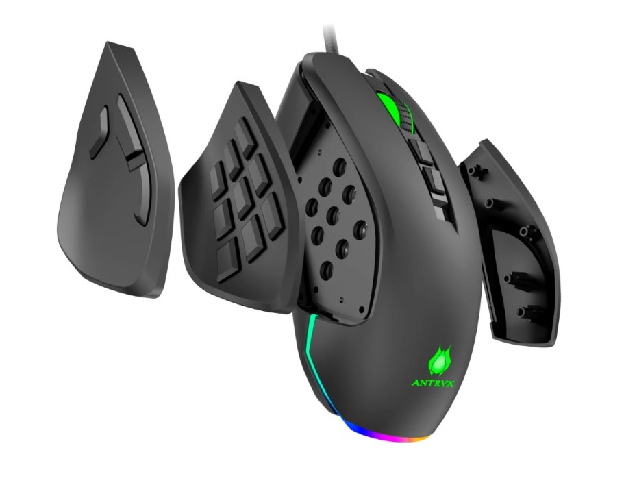 MOUSE ANTRYX CHROME STORM XCALIBUR, SENSOR HASTA 16400 DPI, ILUMINACION ...