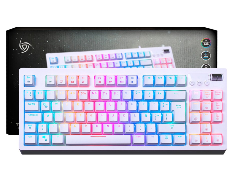 TECLADO VSG GAMING - QUASAR BLANCO | 80% MECANICO | SWITCH BLUE LED ...