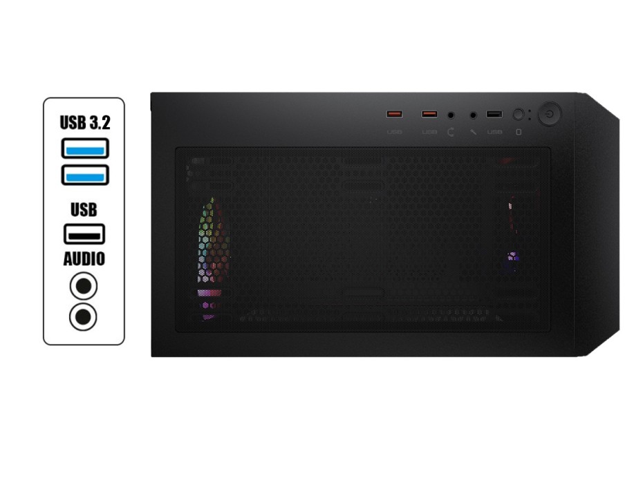 CASE COUGAR MX360-G RGB MID TOWER SIN FUENT NEGRO 1 PANEL VIDRIO ...