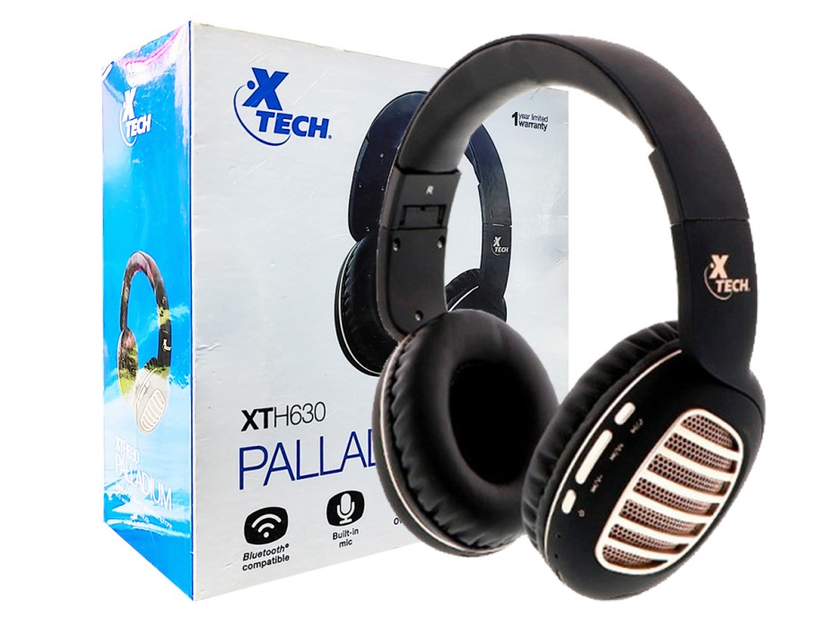 AURICULAR INALAMBRICO XTECH XTH630 PALLADIUM, CON MICROFONO, CONTROL DE VOLUMEN, ALMOHADILLAS ...