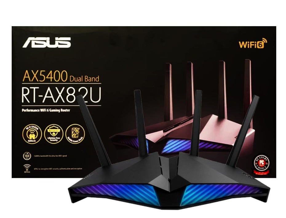 ROUTER GAMING ASUS AX5400 ( RT-AX82U ) | GUNDAM EDITION | DUAL BAND | 2.4GHZ / 5GHZ | WIFI 6 | 4 ...