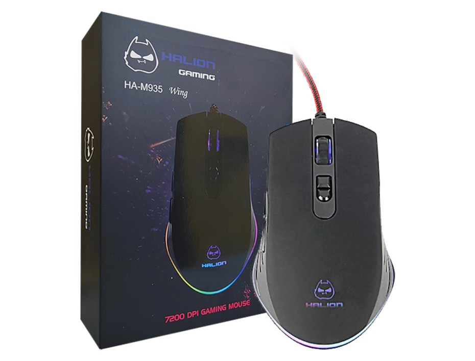MOUSE HALION WING GAMING, SENSOR HASTA 7200 DPI, ILUMINACION RGB, CON 7 ...
