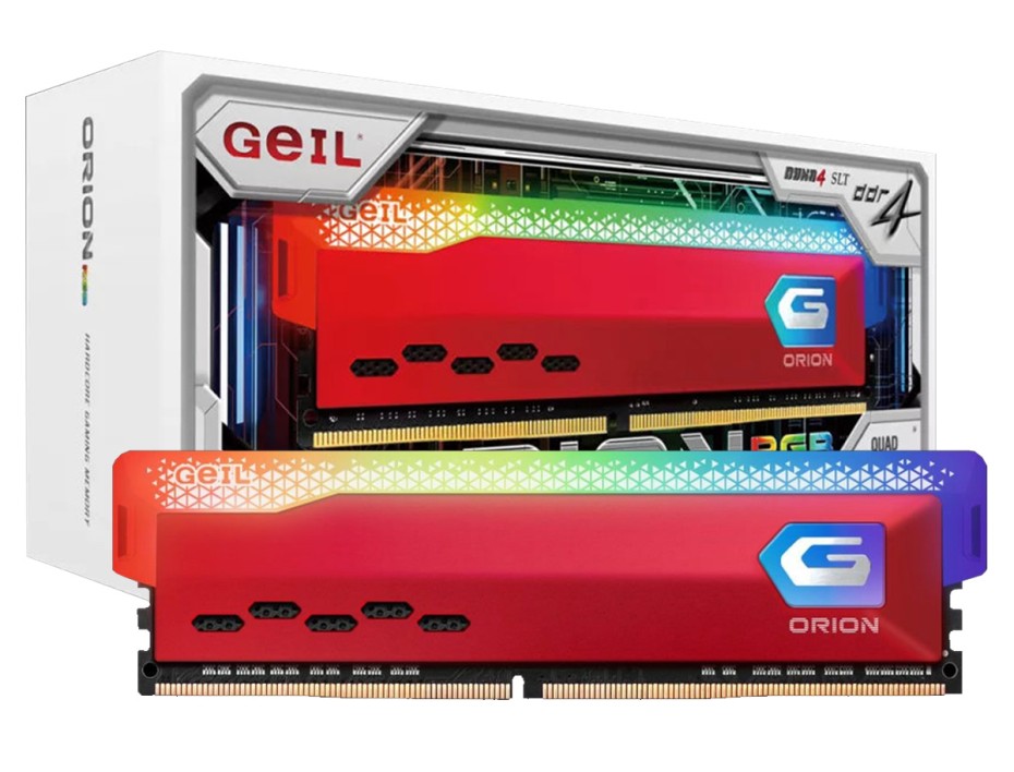Memoria Ram Geil Ddr4 8gb Orion (gaosg48gb3000c16asc) 3000 Mhz, Rojo, Rgb