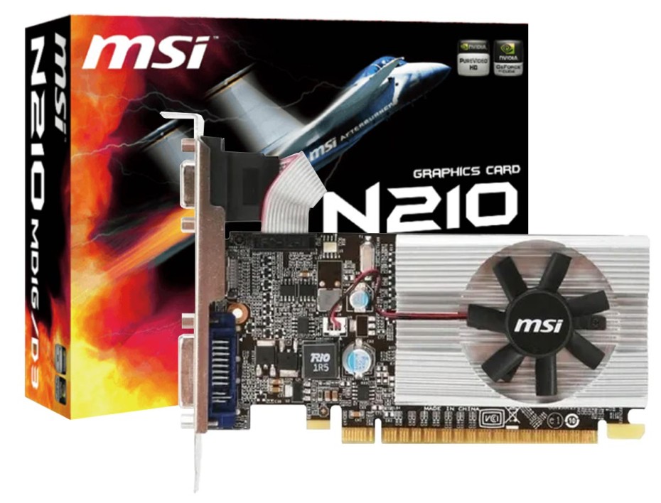 TARJETA DE VIDEO MSI N210 1GB DDR3 (N210-MD1G/D3) GEFORCE NVIDIA 64 ...