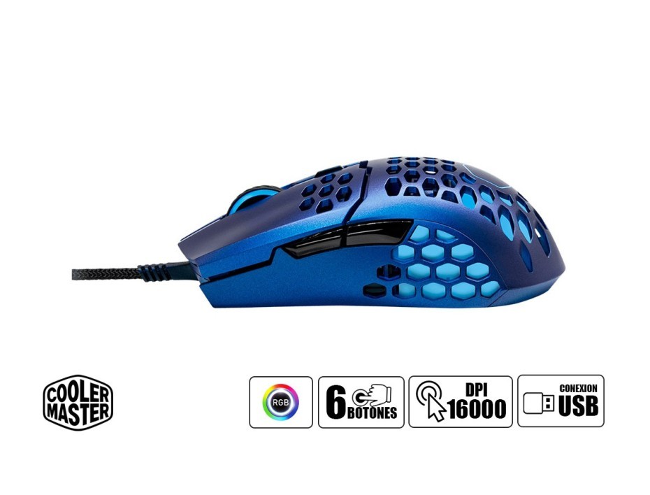 MOUSE COOLER MASTER MM711 GAMING, SENSOR HASTA 16000 DPI, ILUMINACION ...
