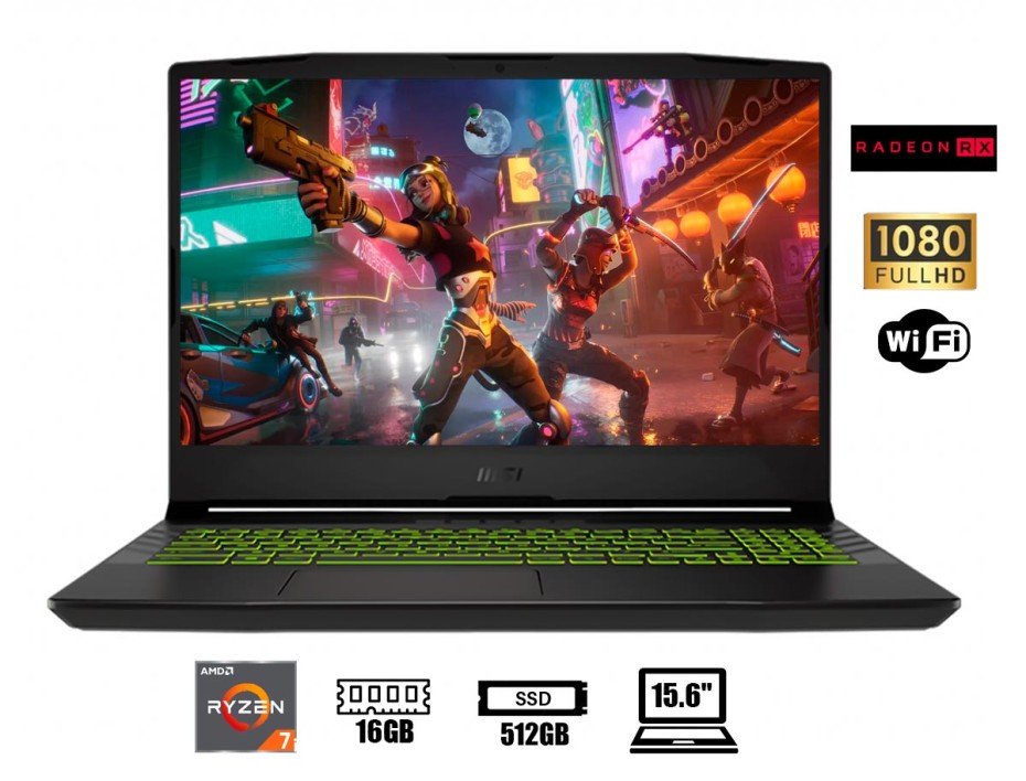 LAPTOP MSI ALPHA 15 B5EEK-080 RYZEN 7 5800H, 15.6" FHD, SSD 512GB, RAM 16GB, RADEON RX6600M 8GB ...