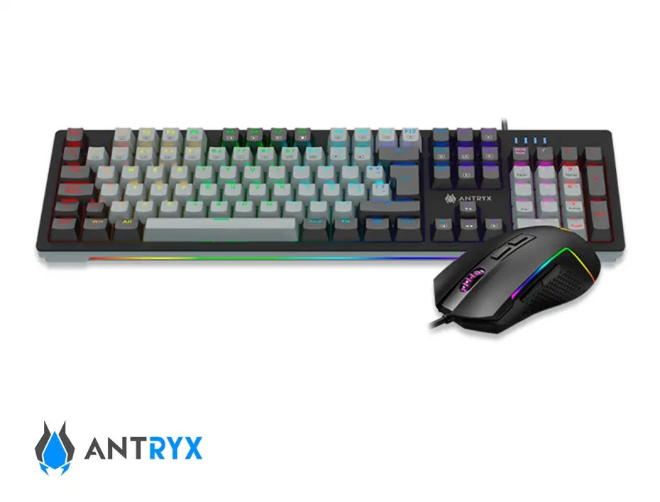 Combo 2 En Uno Antryx Chrome Storm Gc-5600 (agc-5600kre-sp) Switch Red, Led Rgb, Negro, Mouse 7 ...