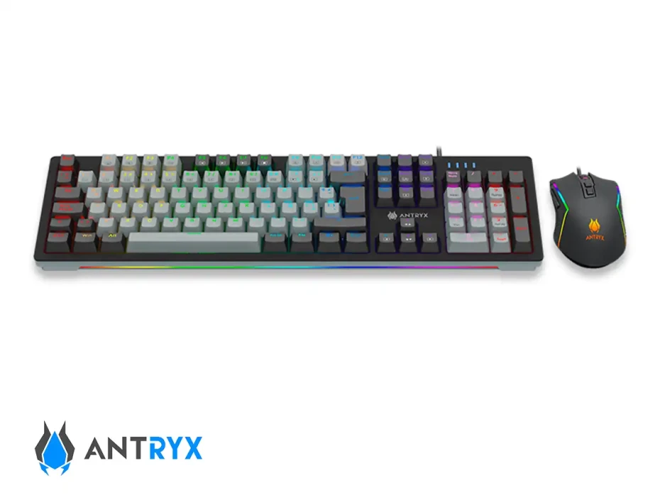 Combo 2 En Uno Antryx Chrome Storm Gc-5600 (agc-5600kbl-sp) Switch Blue, Led Rgb, Negro, Mouse 7 ...