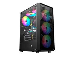 CASE 1STPLAYER FD3 SIN FUENTE, COLOR NEGRO 2 PANEL VIDRIO, LED -RGB ...