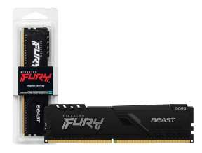 MEMORIA RAM KINGSTON DDR4 16GB, FRECUENCIA 3200 MHZ, FURY BEAST NEGRO, PARA PC DE ESCRITORIO ...